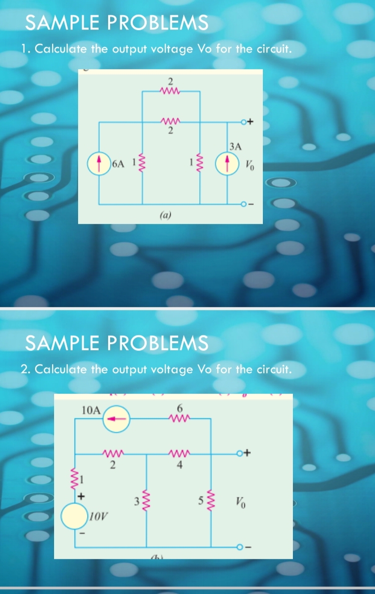 Solved SAMPLE PROBLEMSCalculate the output voltage Vo for | Chegg.com