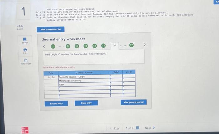 polnt, involee dated July 31. Wertil enter cebta | Chegg.com
