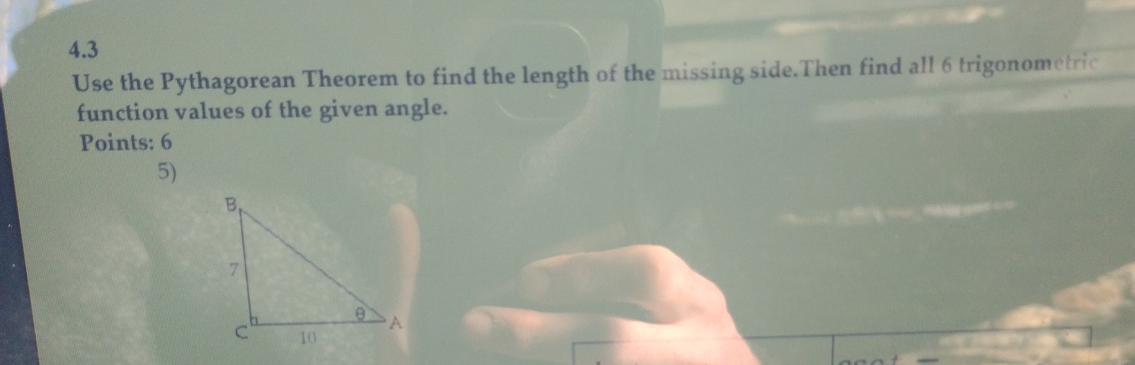 Solved 4.3Use the Pythagorean Theorem to find the length of | Chegg.com