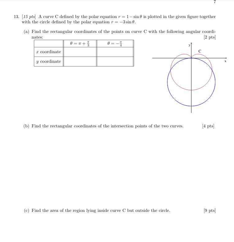Solved [15 ﻿pts] ﻿A curve C ﻿defined by the polar equation | Chegg.com