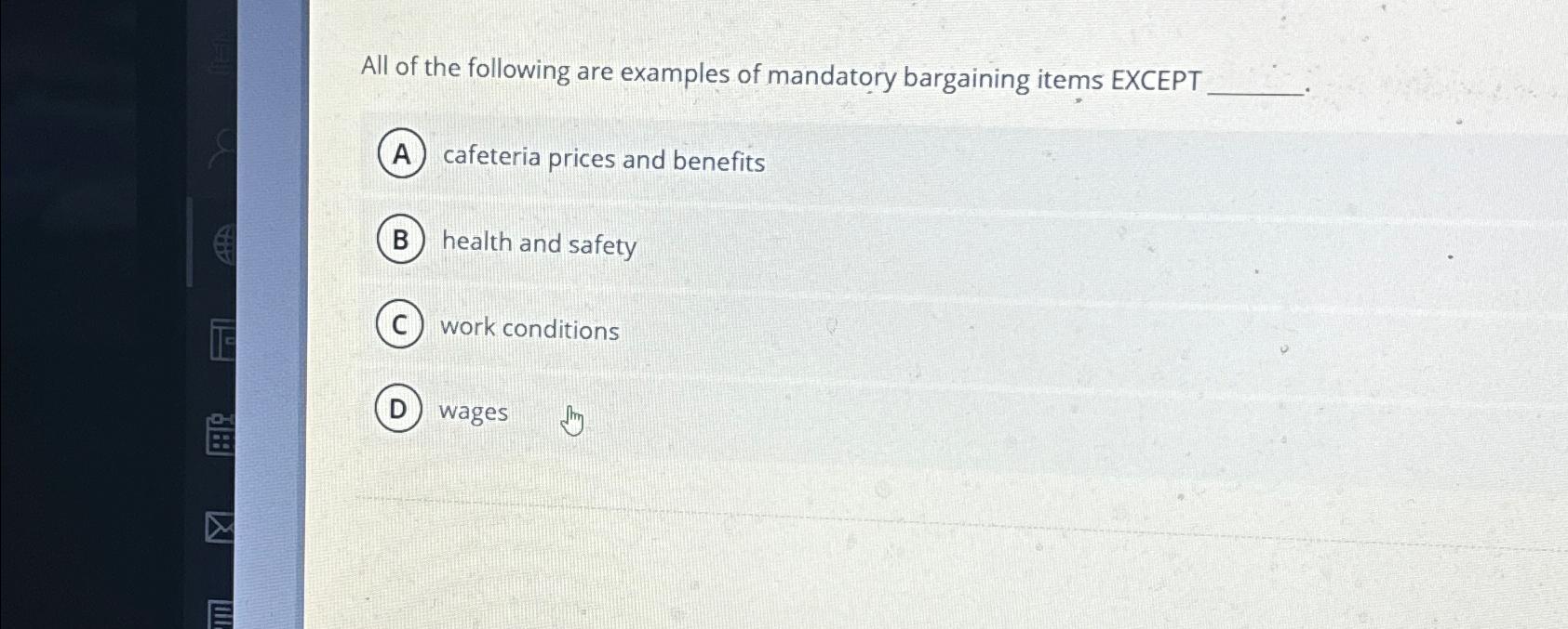 Solved All of the following are examples of mandatory | Chegg.com