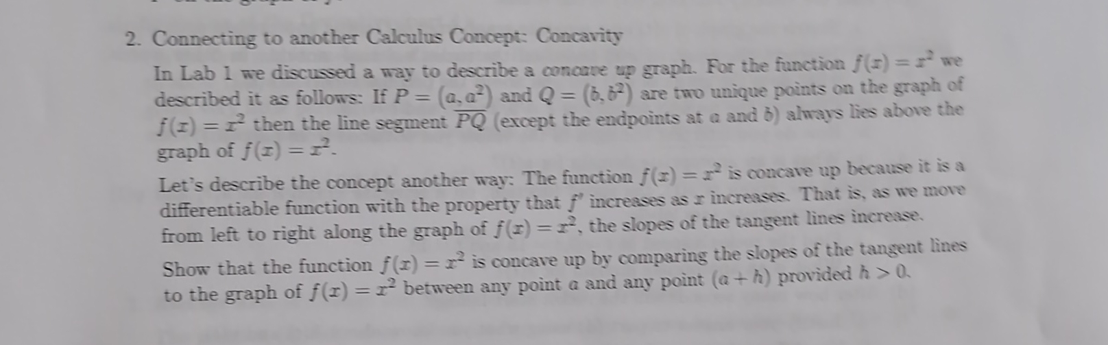 Solved Connecting to another Calculus Concept: ConcavityIn | Chegg.com