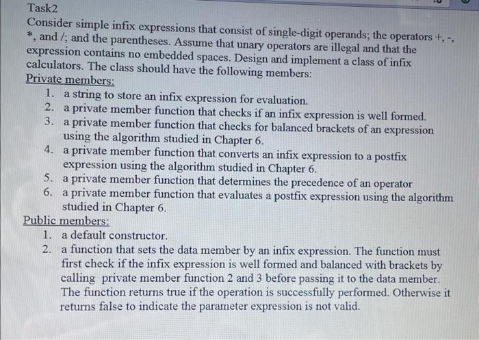 Solved Consider simple infix expressions that consist of | Chegg.com