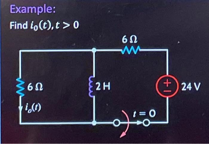 Solved Evamnle.Example: Find i0(t),t>0 | Chegg.com