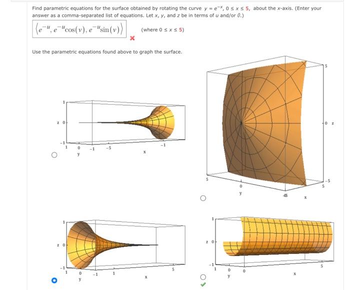 Solved Find parametric equations for the surface obtained by | Chegg.com