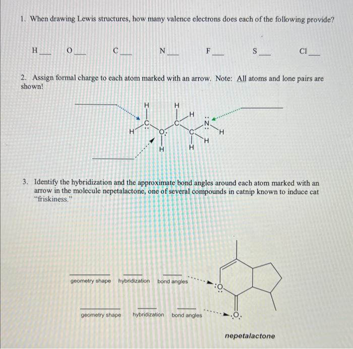 Solved 1. When drawing Lewis structures, how many valence | Chegg.com
