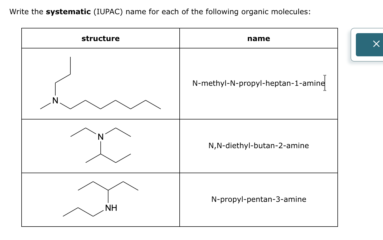 Provide the IUPAC name for the following | Chegg.com
