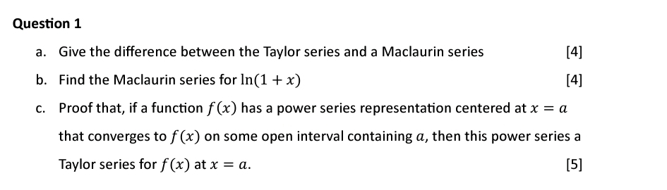 Solved Question 1a. ﻿Give the difference between the Taylor | Chegg.com