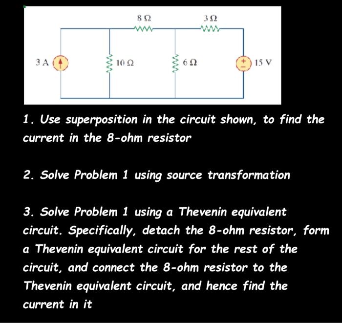 Solved 1. Use superposition in the circuit shown, to find | Chegg.com