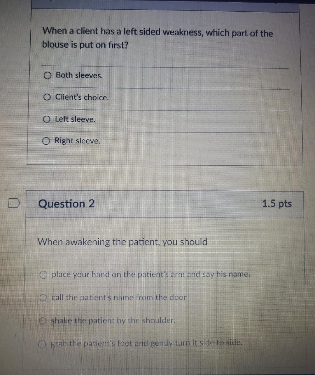 Solved When a client has a left sided weakness, which part | Chegg.com