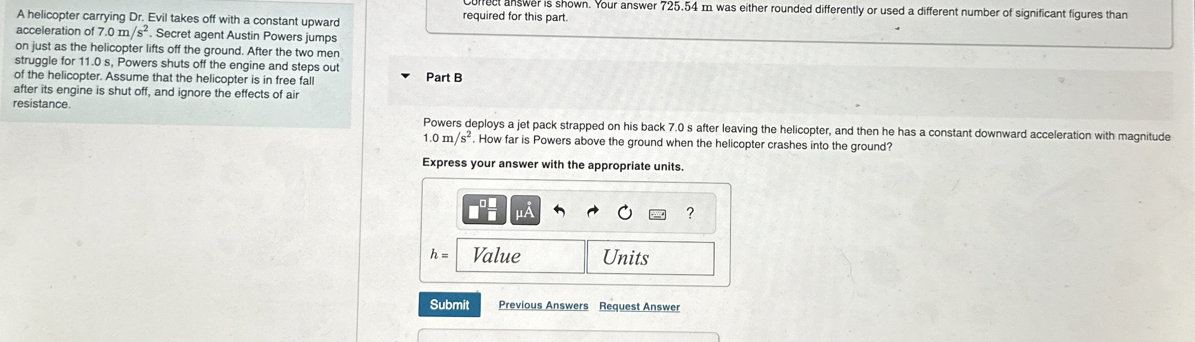 Solved A helicopter carrying Dr. ﻿Evil takes off with a | Chegg.com