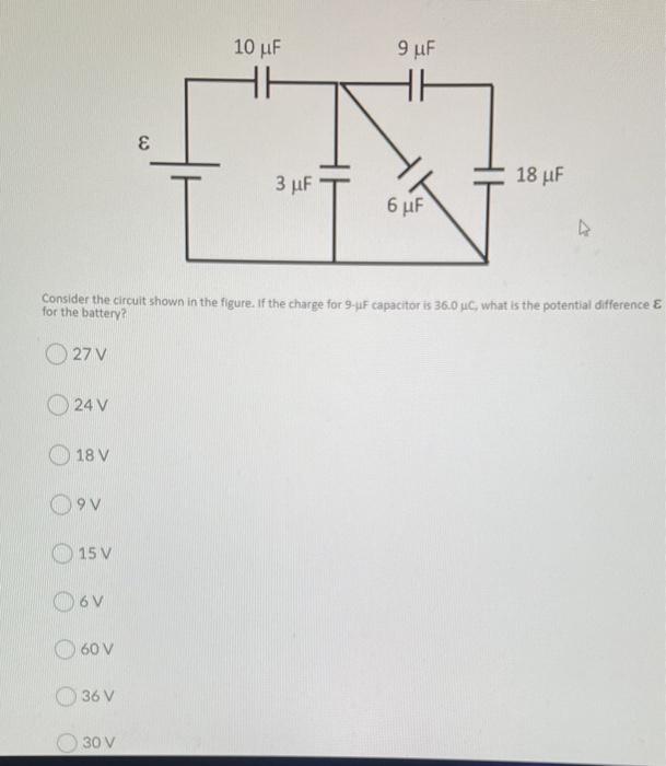 Solved 10 LF 9uF E 3 uF HE 18 MF 6uF Consider the circuit | Chegg.com
