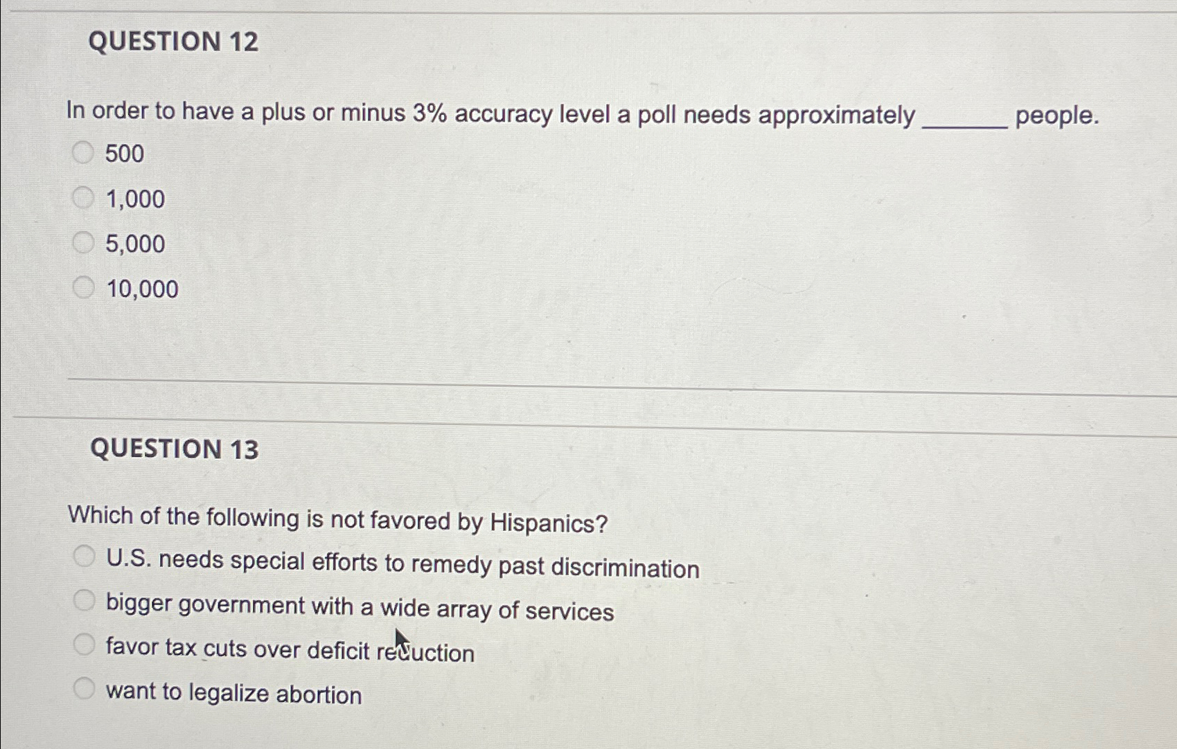 Solved QUESTION 12In order to have a plus or minus 3% | Chegg.com