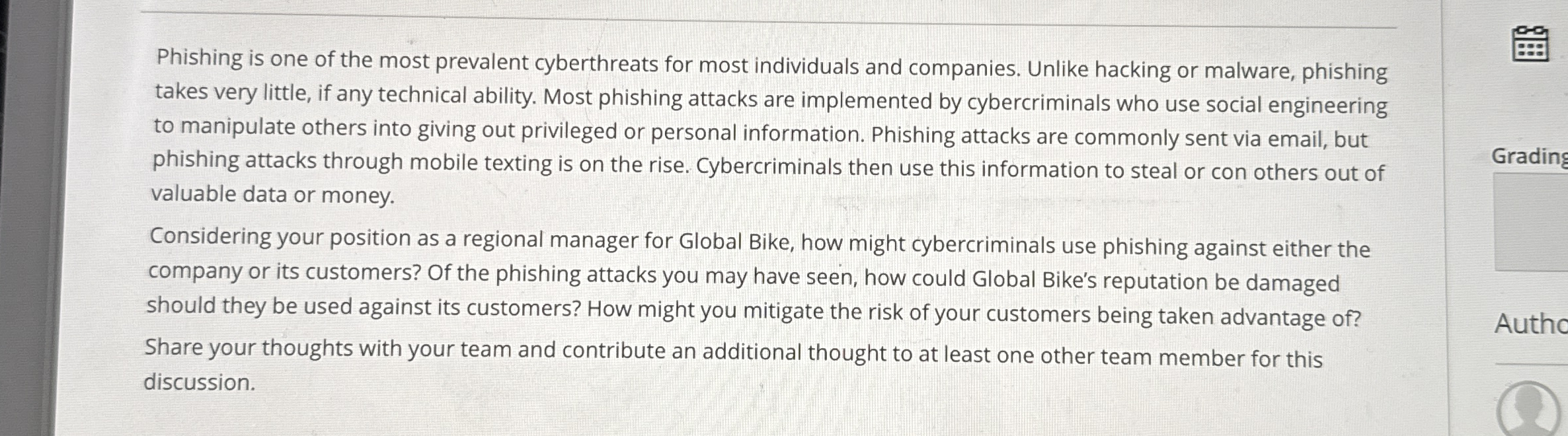 Solved Phishing is one of the most prevalent cyberthreats | Chegg.com