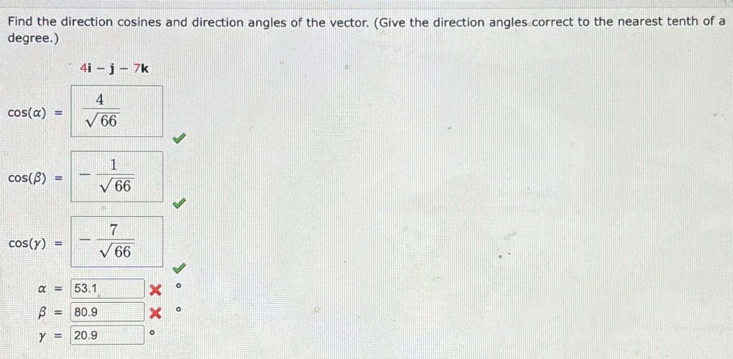 Solved Find the direction cosines and direction angles of | Chegg.com