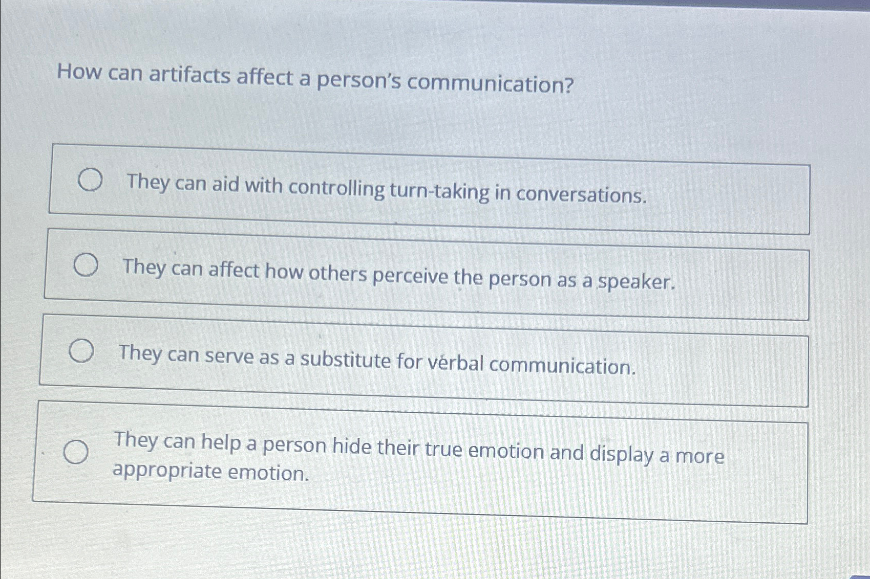 Solved How can artifacts affect a person's | Chegg.com