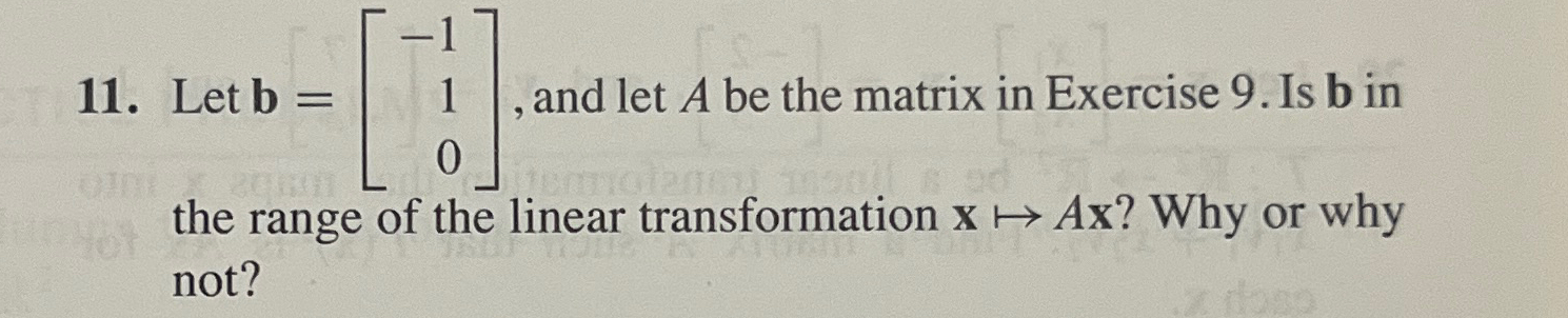 Let b=[-110], ﻿and let A ﻿be the matrix in Exercise | Chegg.com