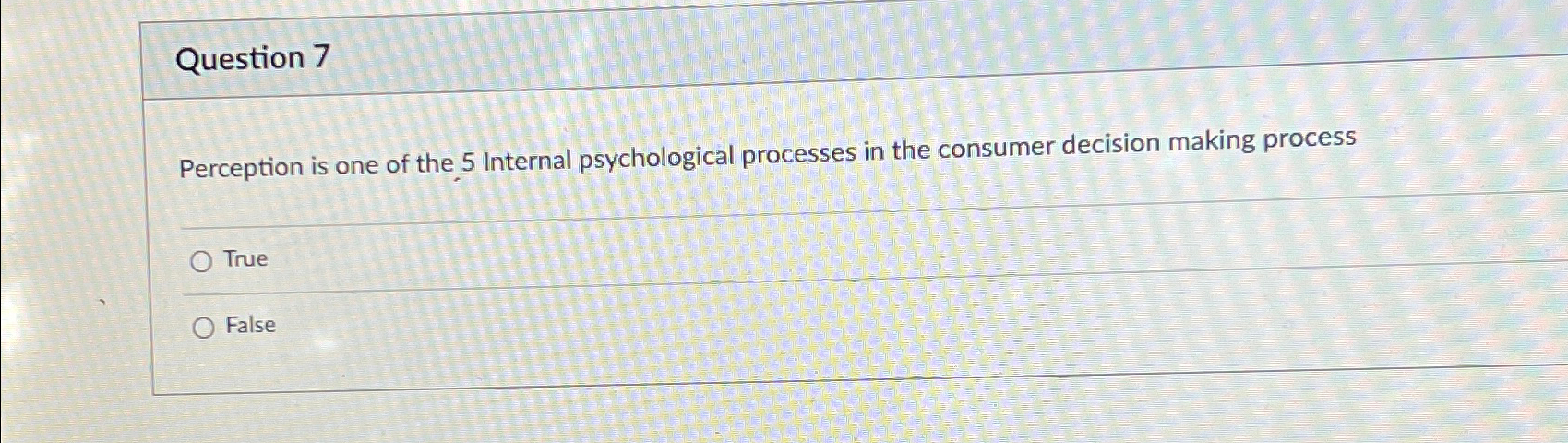 Solved Question 7Perception is one of the 5 ﻿Internal | Chegg.com