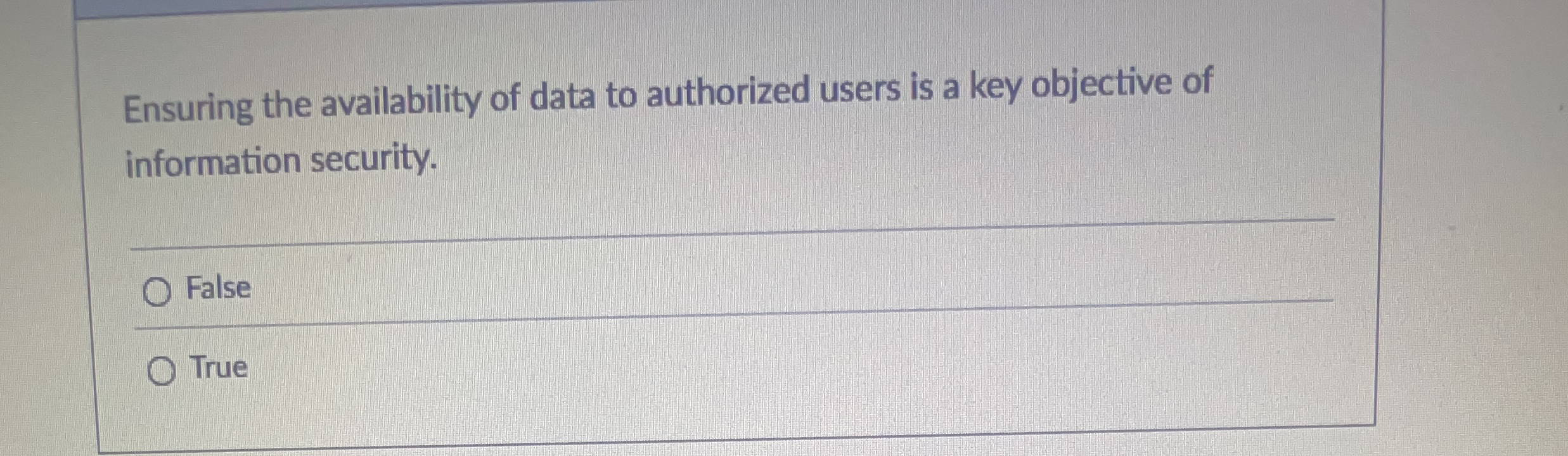 Solved Ensuring the availability of data to authorized users | Chegg.com