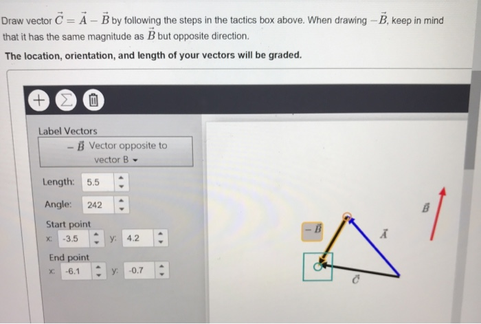 Solved Draw vector C A - B by following the steps in the | Chegg.com