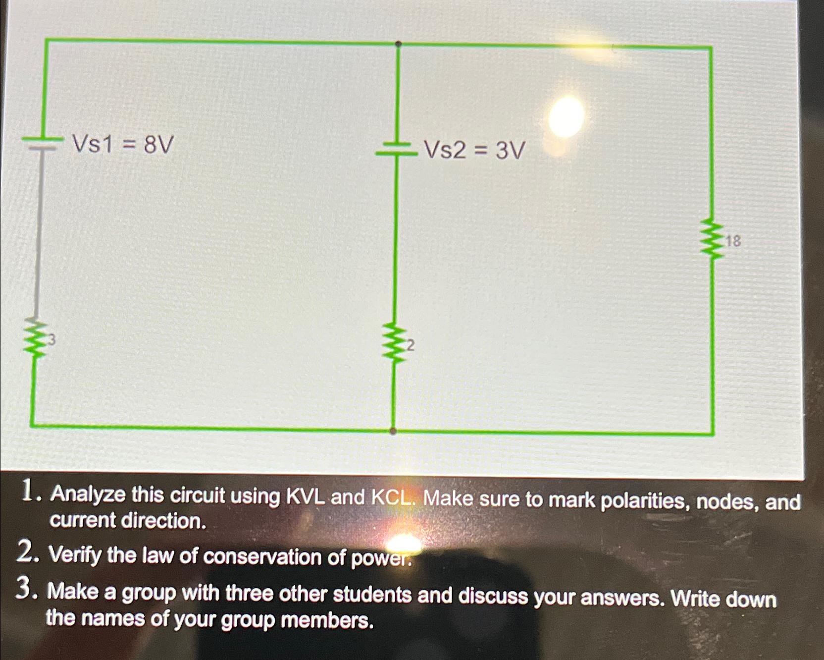 Solved Analyze this circuit using KVL and KCL. ﻿Make sure to | Chegg.com