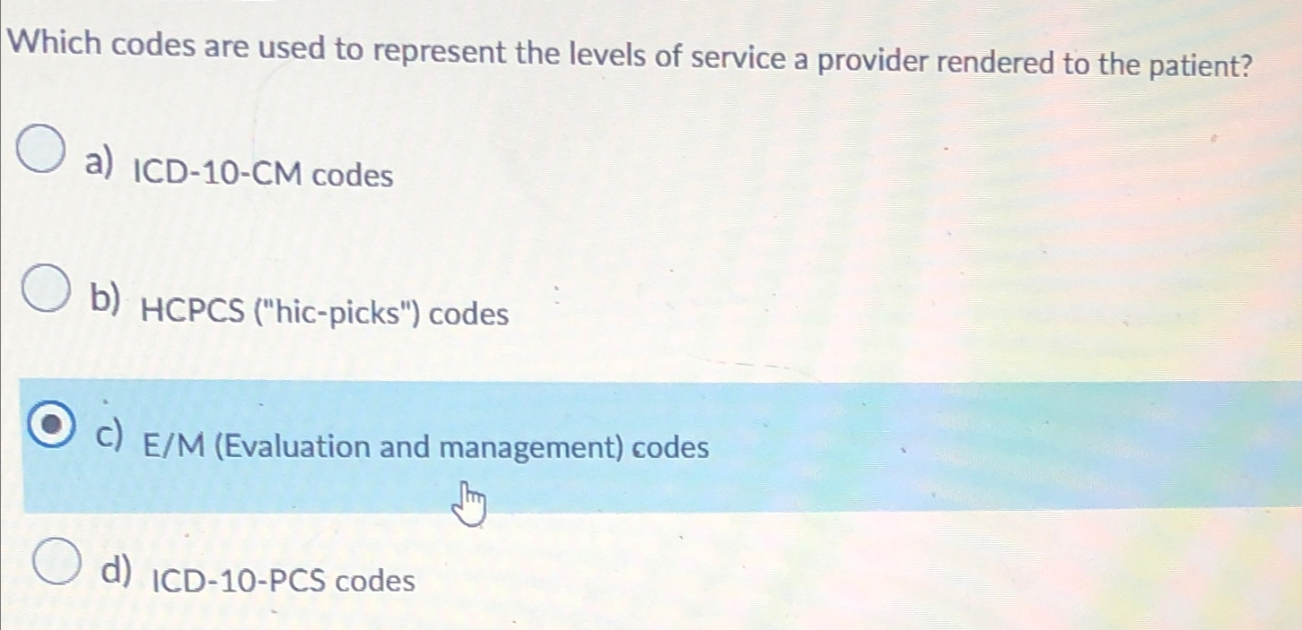 Solved Which codes are used to represent the levels of | Chegg.com