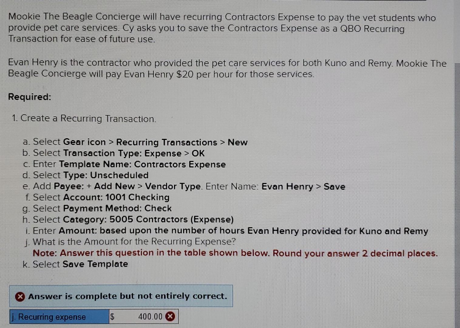 Mookie The Beagle Concierge will have recurring | Chegg.com