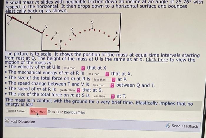 Solved A small mass m slides with negligible friction down | Chegg.com