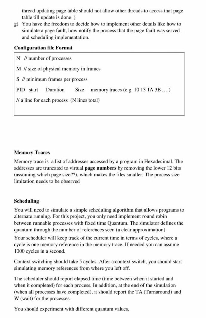 Solved Virtual Memory Management Simulation This project is | Chegg.com