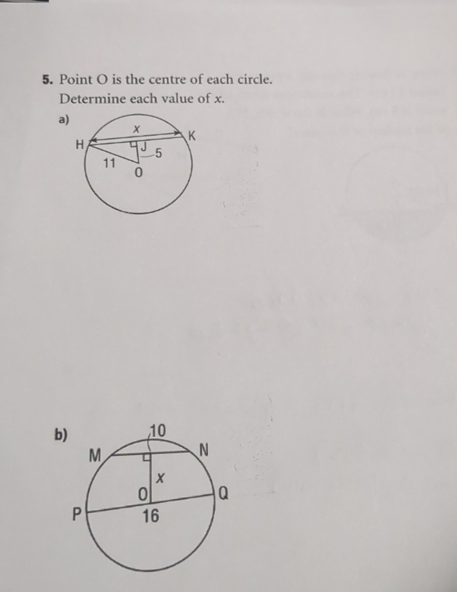 Solved Point O ﻿is the centre of each circle. Determine each | Chegg.com