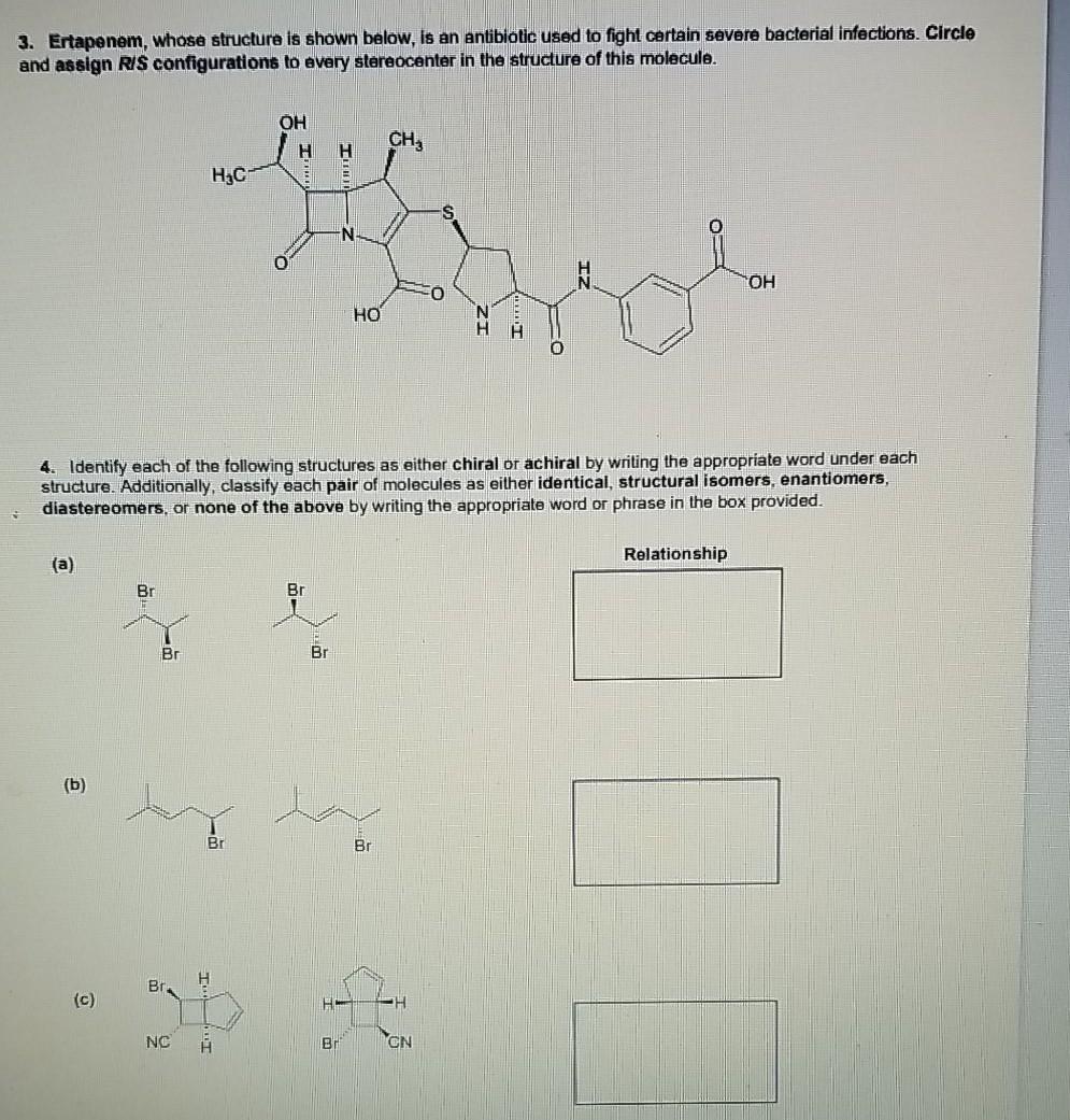 Solved 3. Ertapenem, whose structure is shown below, is an | Chegg.com