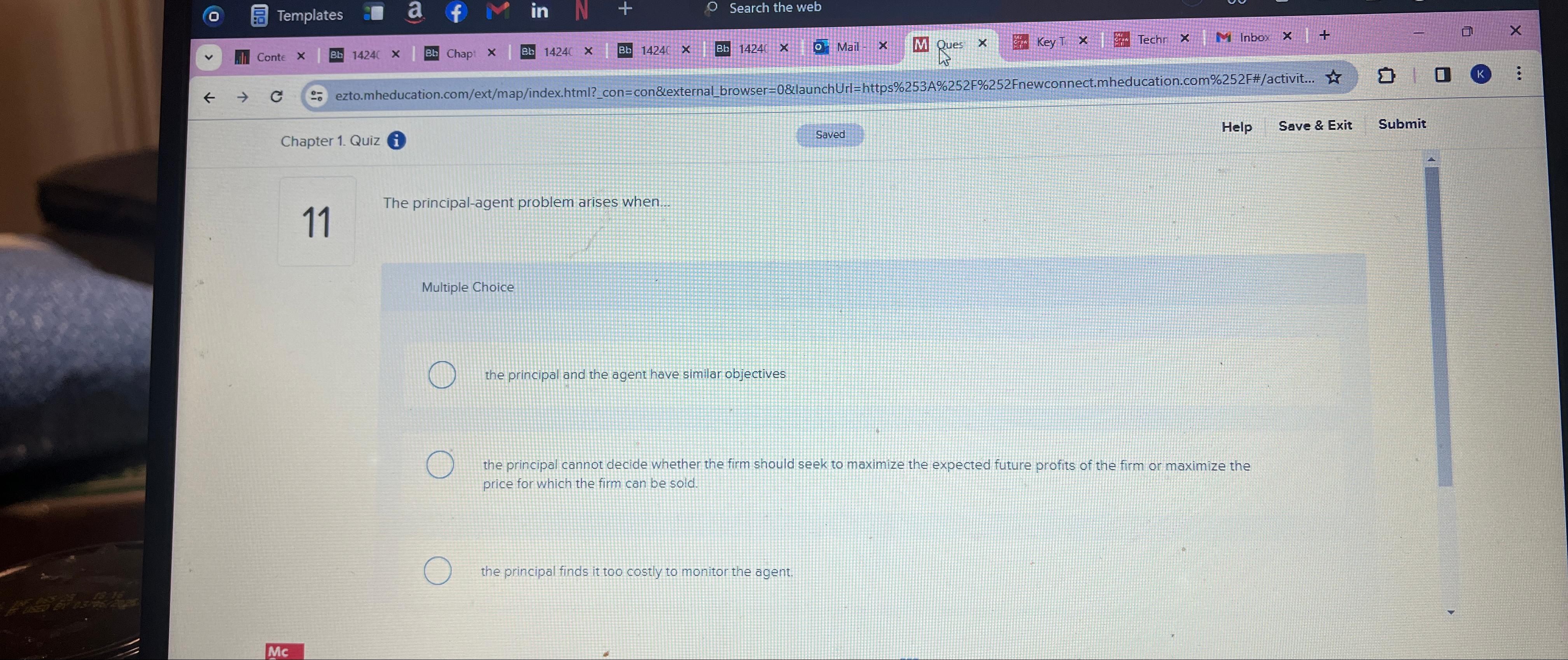 Solved 11The principal-agent problem arises when...Multiple | Chegg.com