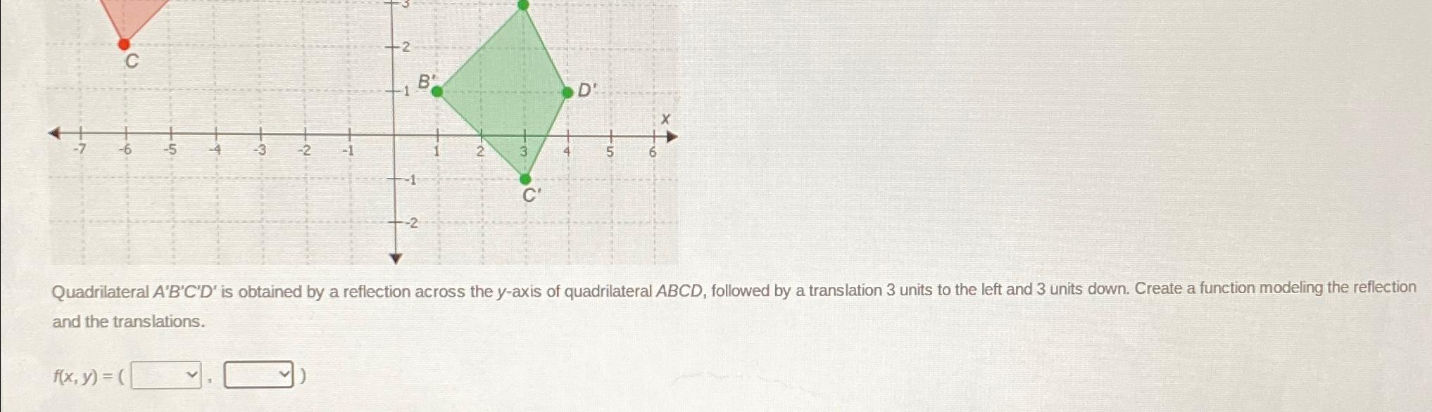 Solved Quadrilateral A'B'C'D' ﻿is obtained by a reflection | Chegg.com