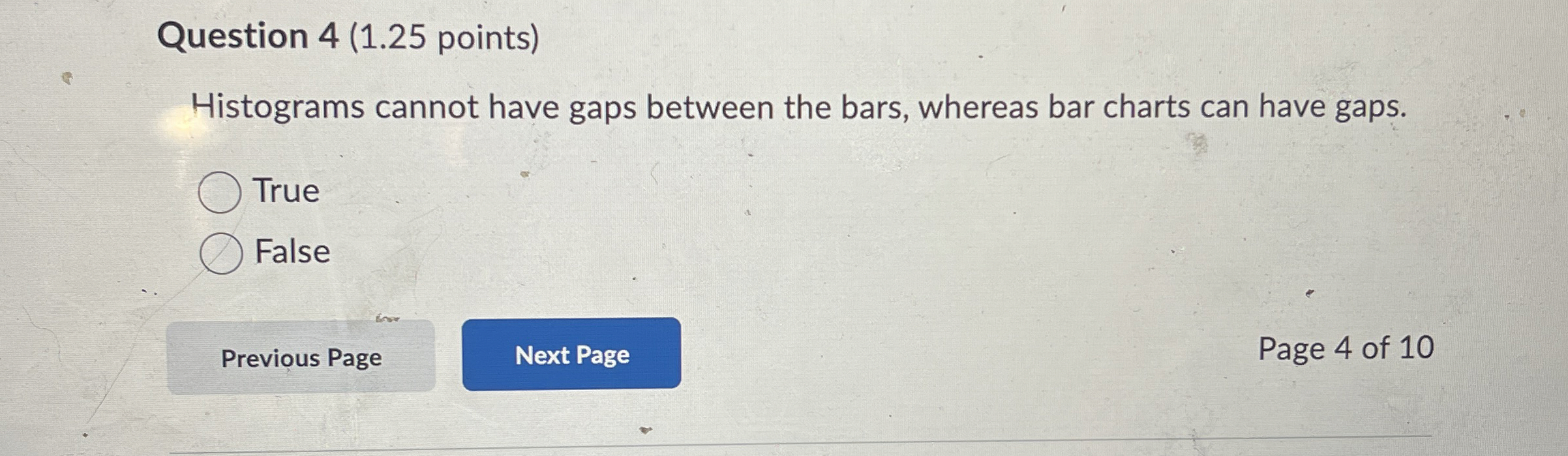 Solved Question 4 (1.25 ﻿points)Histograms cannot have gaps | Chegg.com