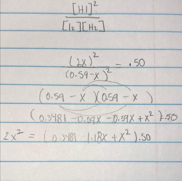 Solved The following reaction has an equilibrium constant of | Chegg.com