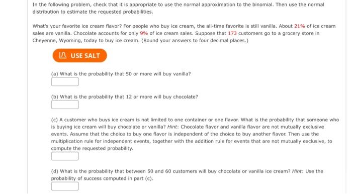 Solved n the following problem, check that it is appropriate | Chegg.com