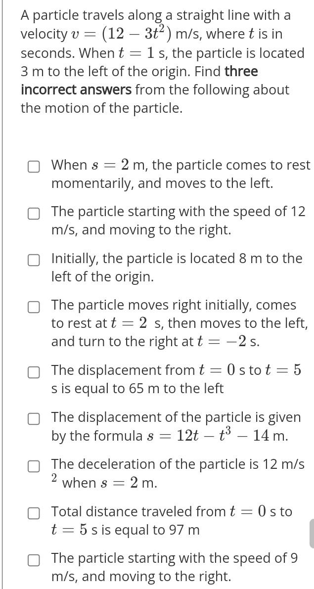 Solved A particle travels along a straight line with a | Chegg.com