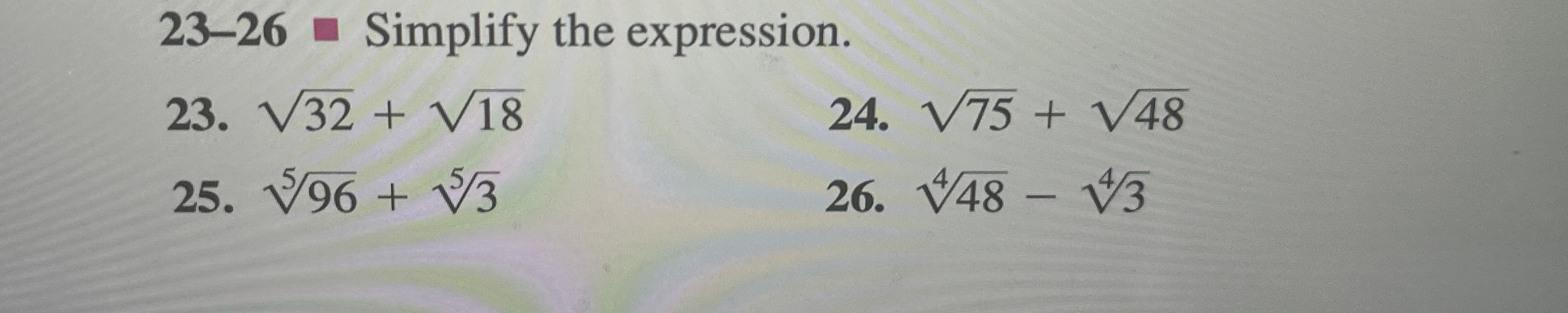 23-26 = ﻿Simplify the | Chegg.com