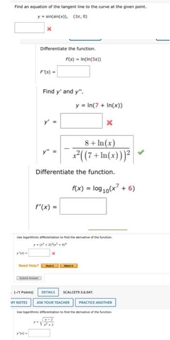 Solved Find an equation of the tangent line to the curve at | Chegg.com