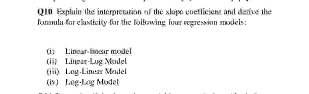 Solved Q10. ﻿Explain the interpretarion of the slope | Chegg.com