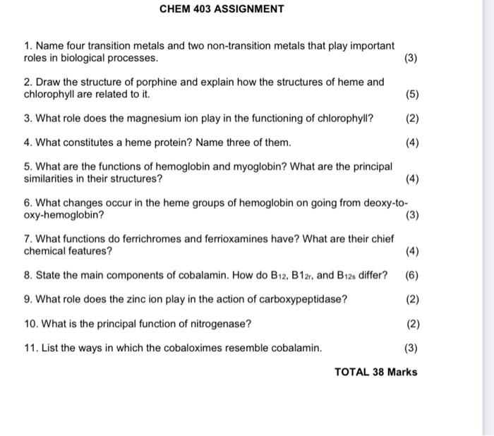 Solved 1. Name four transition metals and two non-transition | Chegg.com