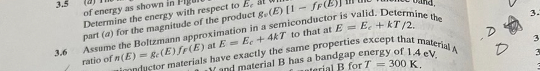 3.6 ﻿Assume the Boltzmann approximation in a | Chegg.com
