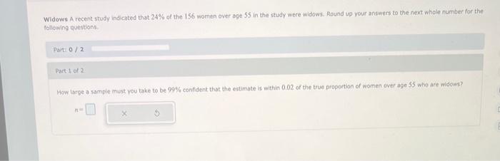 Solved Widows A recent study ind cated that 24% of the 156 | Chegg.com