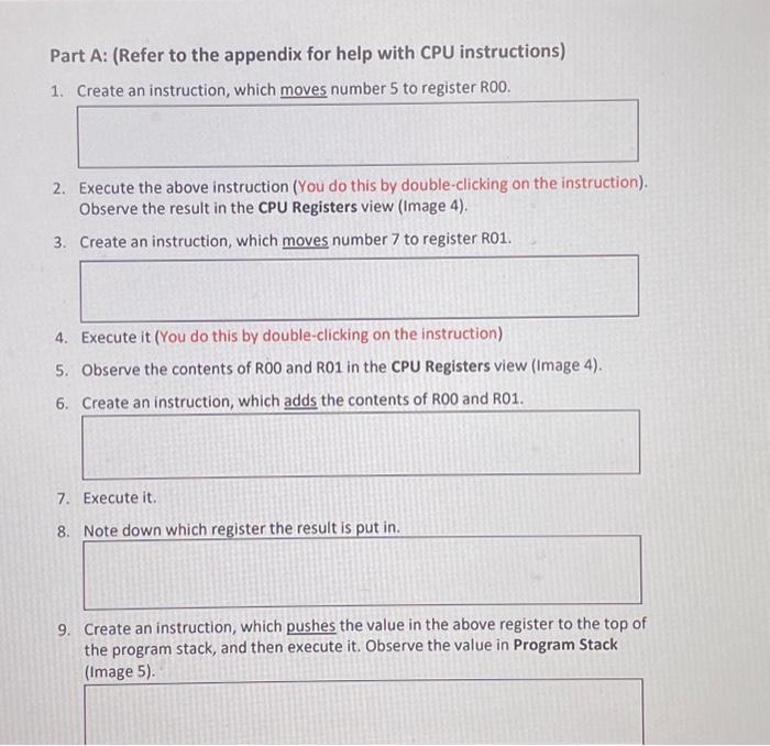 10. Create an instruction to push number 2 on top of | Chegg.com