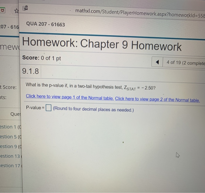 Solved Homework Chapter 9 Homework Score 0 Of 1 Pt 3 Of 19