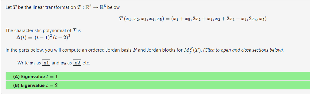 Solved Let T ﻿be the linear transformation T:R5→R5 | Chegg.com