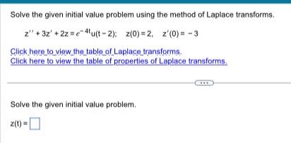 Solved Solve the given initial value problem using the | Chegg.com