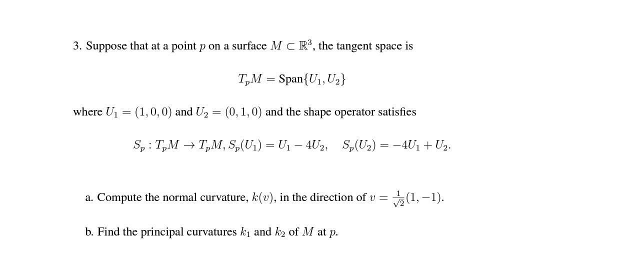 Solved by an EXPERT Suppose that at a point p ﻿on a surface MsubR3, ﻿the | Chegg.com