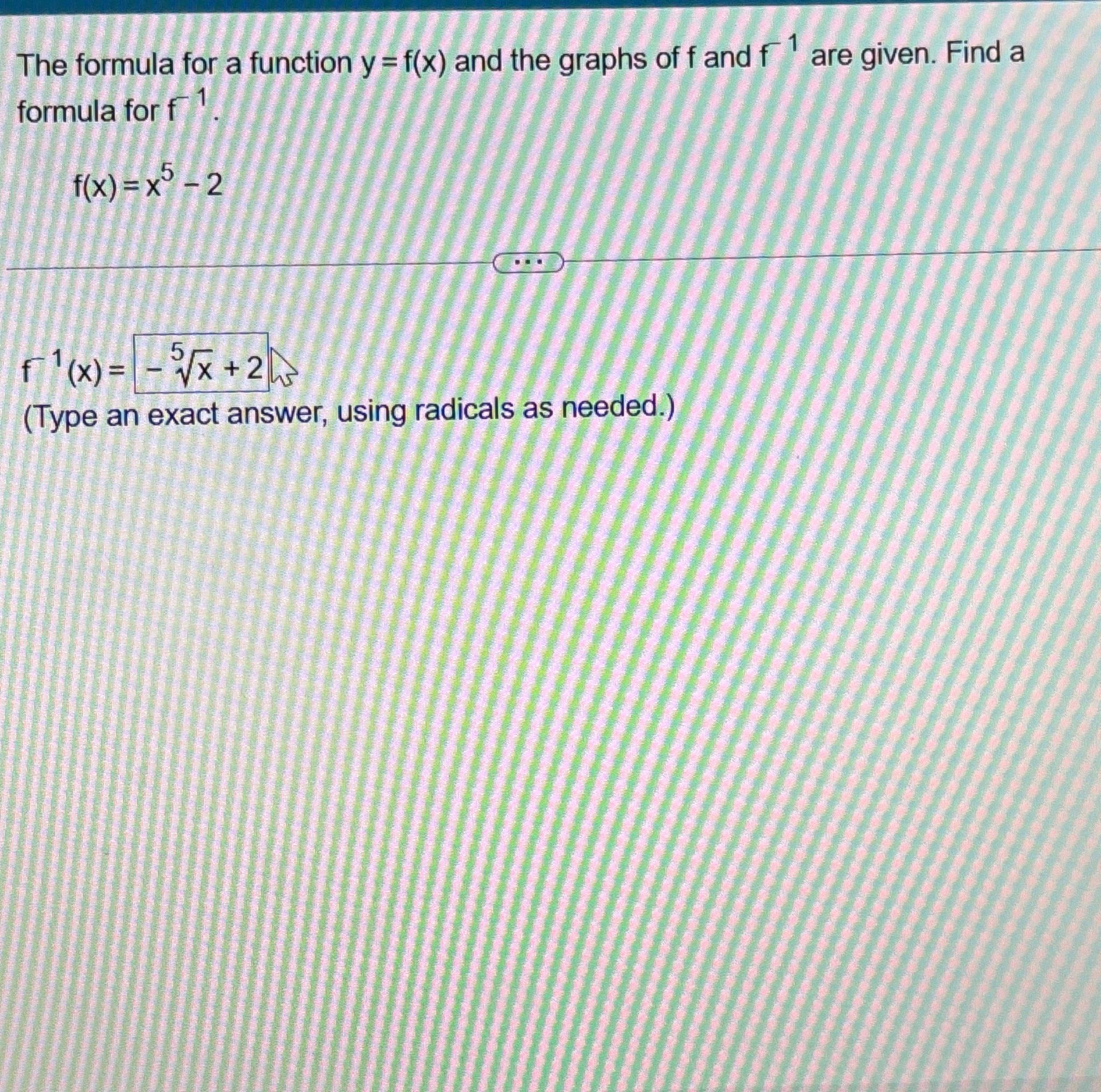 Solved The formula for a function y=f(x) ﻿and the graphs of | Chegg.com