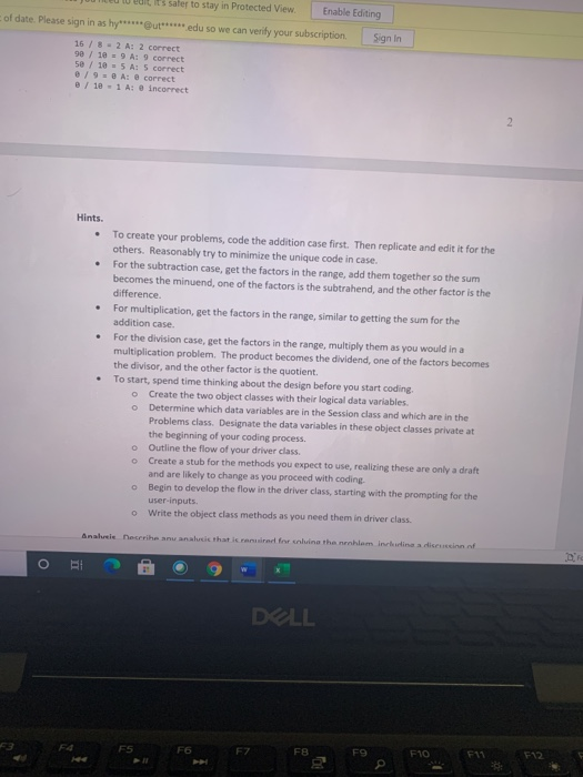 Solved 5 Safer to stay in Protected View Enable Editing ate. | Chegg.com
